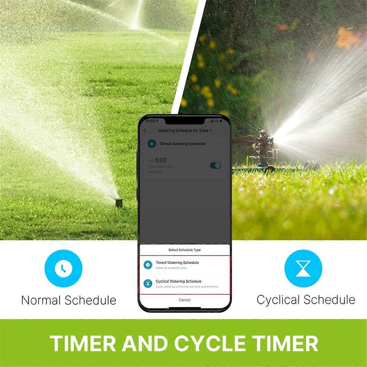 Bluetooth Sprinkler Water Timer 2 Way Rain Delay Filter Washer ...