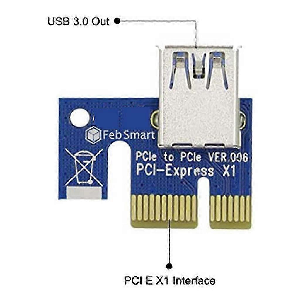 006c Pcie 1x A 16x Express Riser Card Graphics Pci-e Riser Extender ...