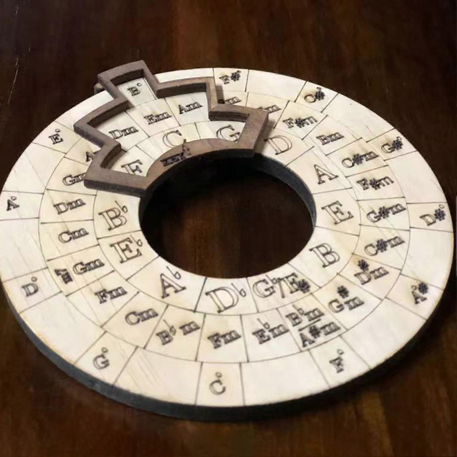 Wooden Melody Tool - Round Circle of Fifths Chord Wheel for Musicians ...