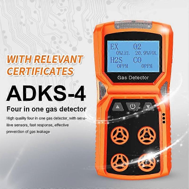 Multi Gas Detector Gas Meter O2 H2S CO 4 in 1 Oxygen Hydrogen Sulfide Carbon Monoxide ...