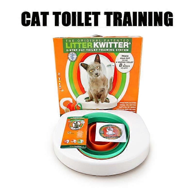 Plastic Cat Toilet Training Kit Litter Box Puppy Cat Litter Mat Cat ...