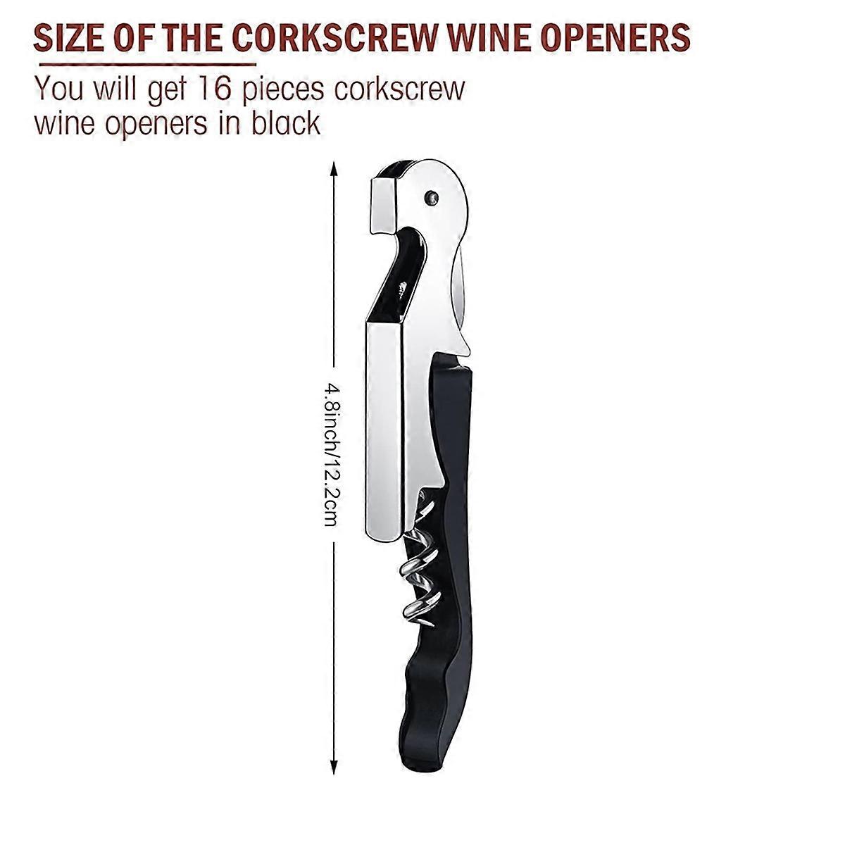 16 Pieces Wine Keys Opener Black Travel Corkscrew Wine Opener Waiter ...