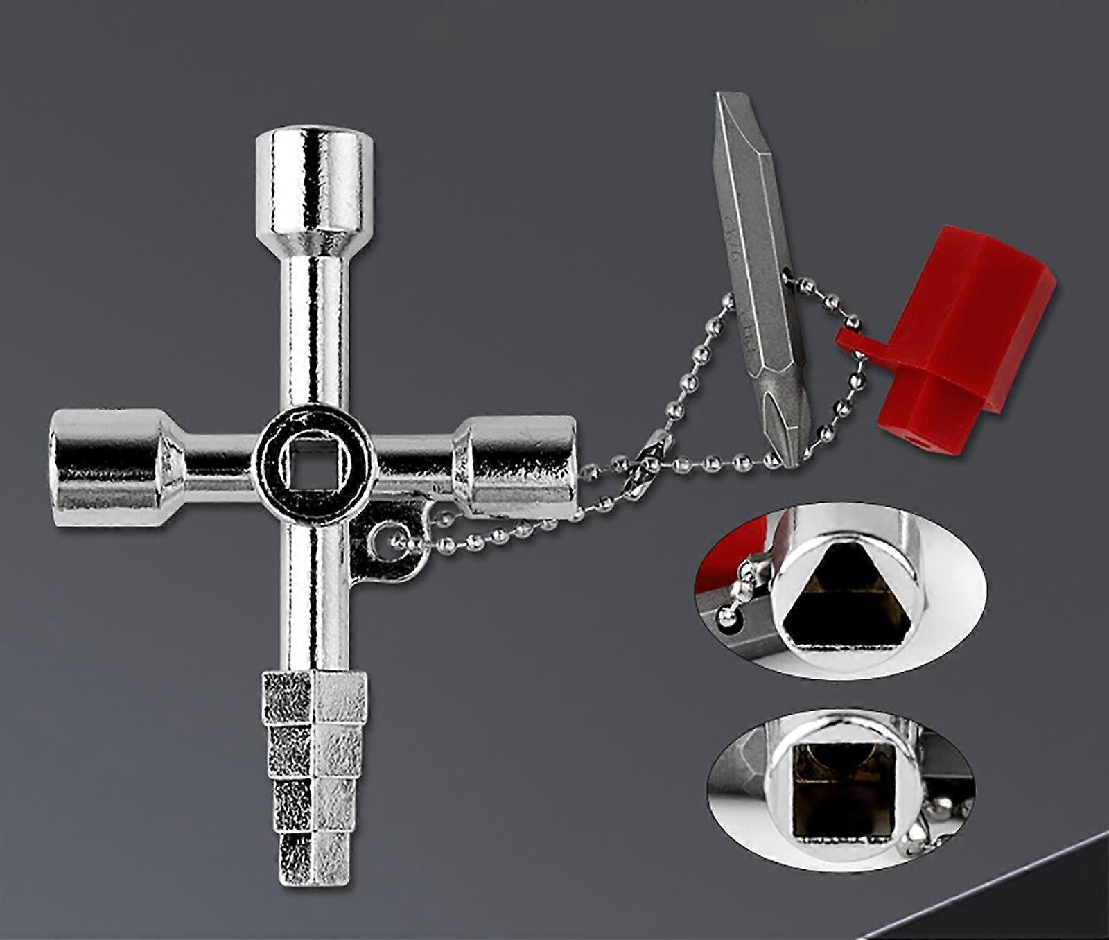 4-in-1 Utility Cross Key Multifunctional Wrench Tool Triangle/Square ...
