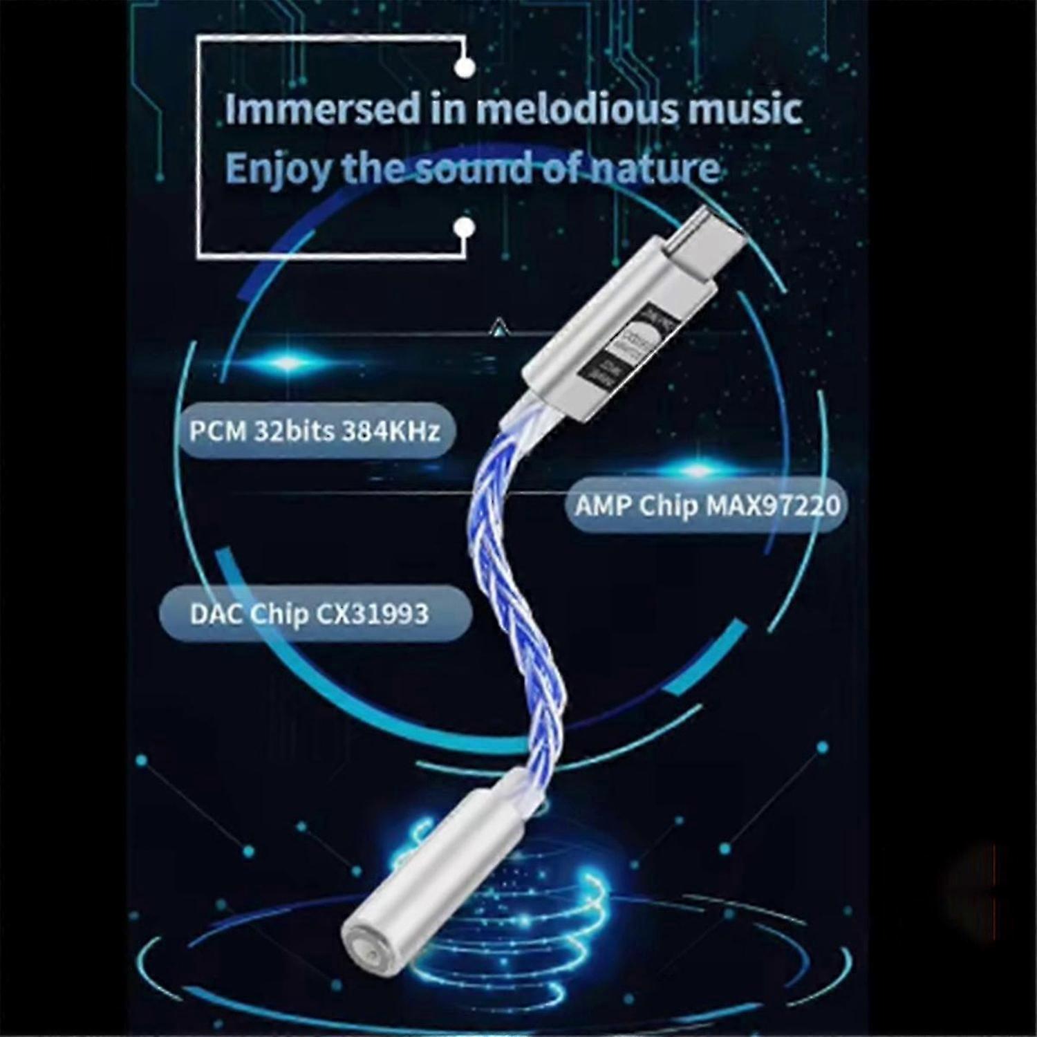 JCALLY JM6 Pro Type-C to 3.5mm CX31993 Digital Audio Portable Decoding Amp Hifi DAC Mobile ...