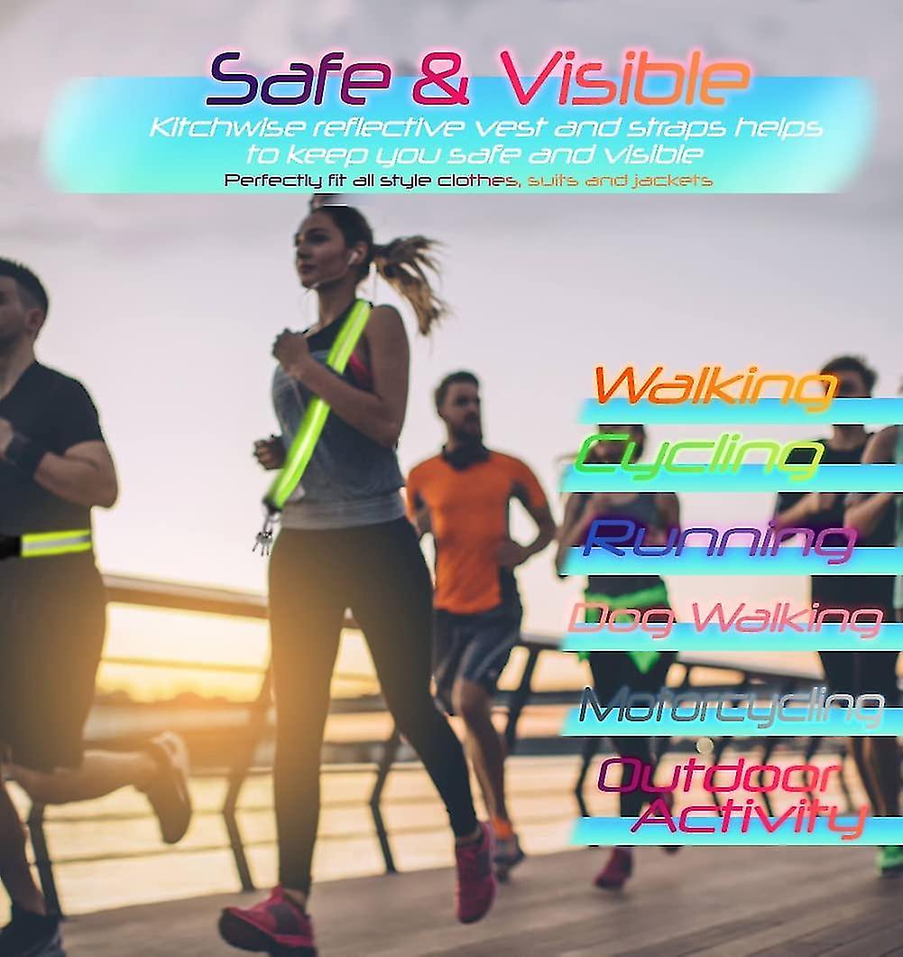 Th Reflective Vest Running Gear, Adjustable Safety Outdoor Reflective ...