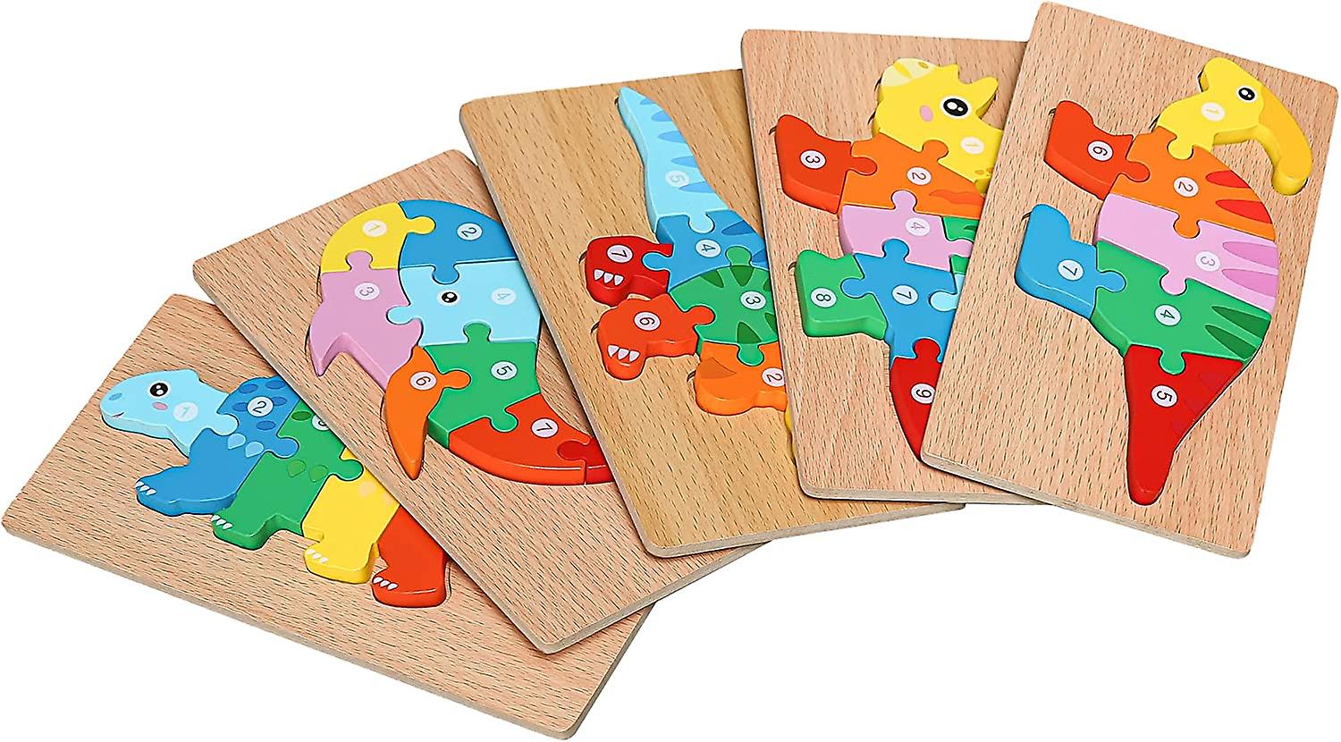 Puzzles de dessins animés en bois pour les enfants âgés de 3 à 5 ans ...