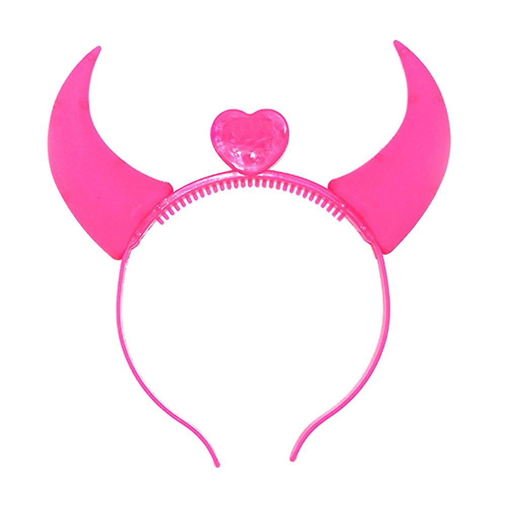 LED Light Up Flashing Devil Horns Headband Glowing Devil Horns LED ...