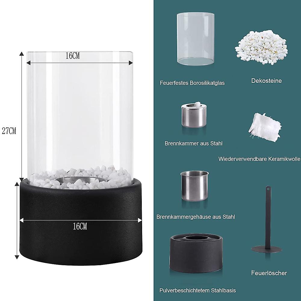 Belker Bioethanol Table Fireplace Table Fire with PU Pad Decorative ...