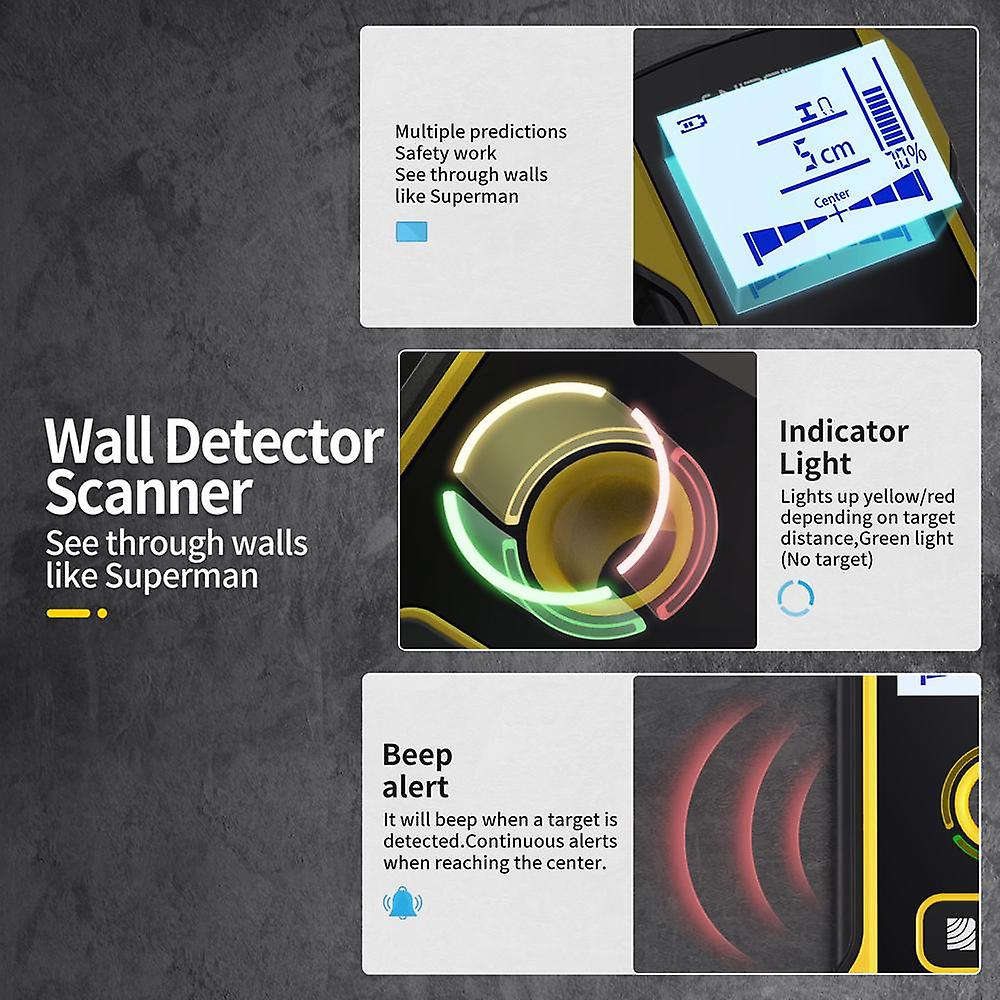 Portable Handheld Wall Detector Scanner Wooden AC Wires Metal Pipes ...