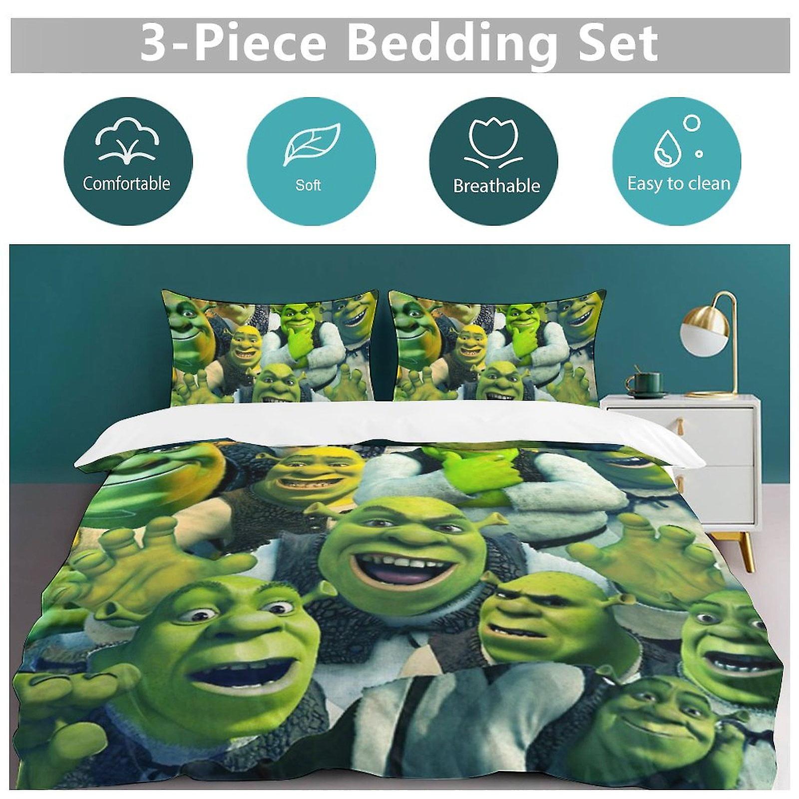 Shrek Bedding Sets Cute Bed Cover Anime Cartoon 3D Printed Lightweight ...