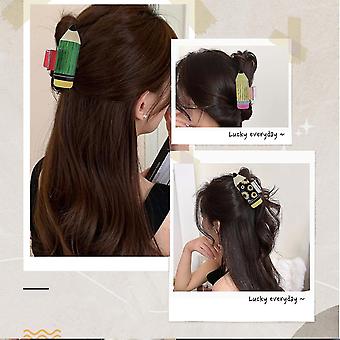 3pcs Pencil Hair Claw Clips Funny Teacher Hair Clips Cute Hair Jaw ...