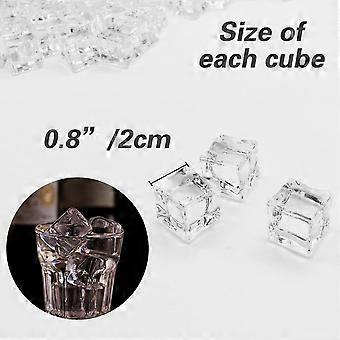 50Pcs Clear Fake Ice Cubes, 20mm Reusable Acrylic Fake Ice Cubes ...