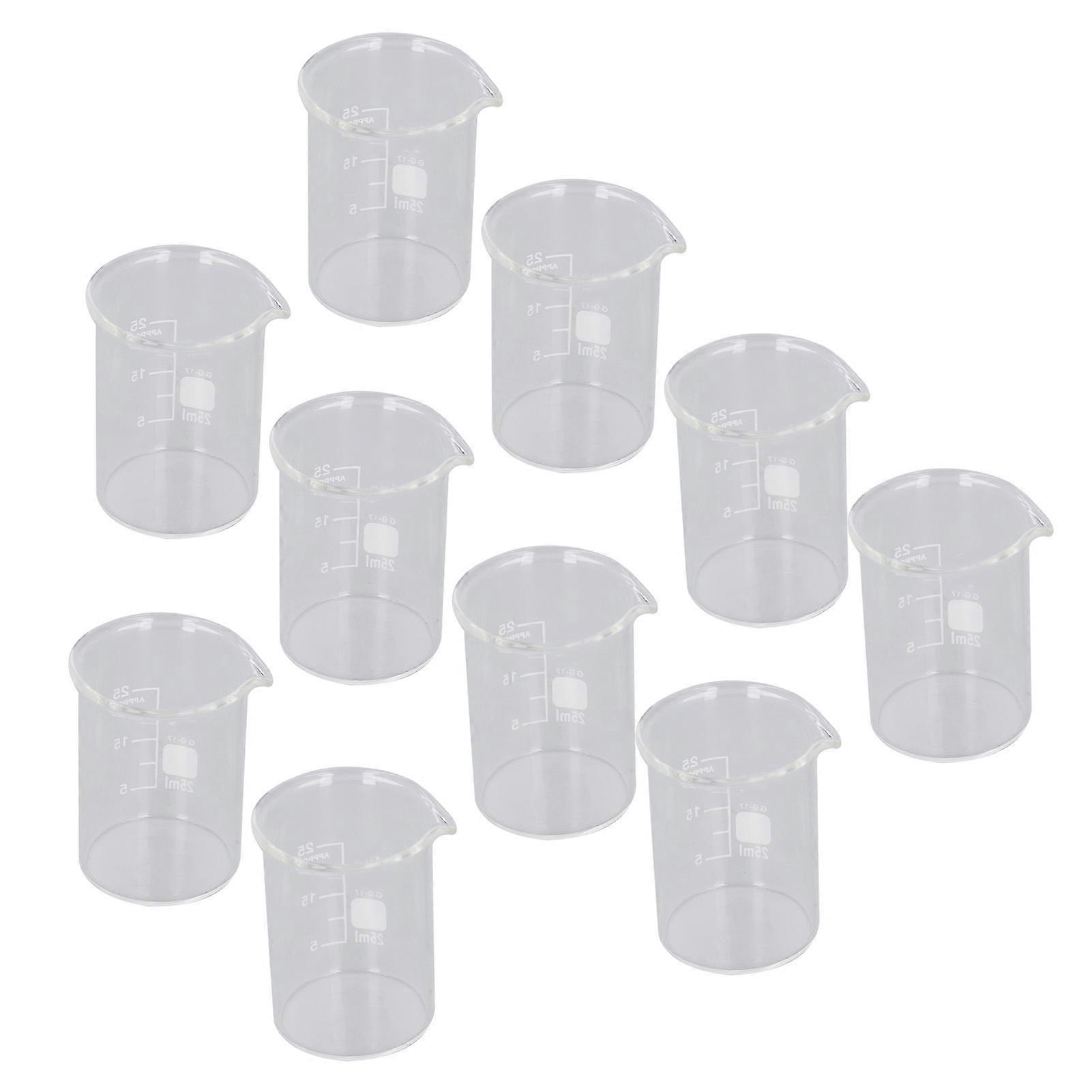 10PCS Glass Beaker Set Experiment Measuring Cup with Scale Teaching ...
