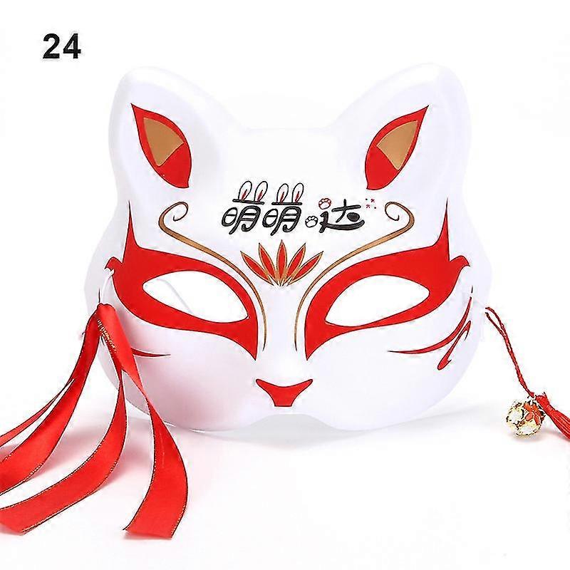 Anime Fox Mask Cosplay Costume Party Prop Hand-painted Japanese Half ...