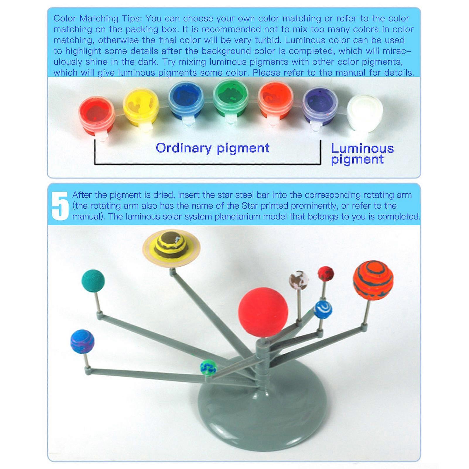 Solsystemet Planetarium DIY Videnskab Astronomi Planet Model Glow In ...