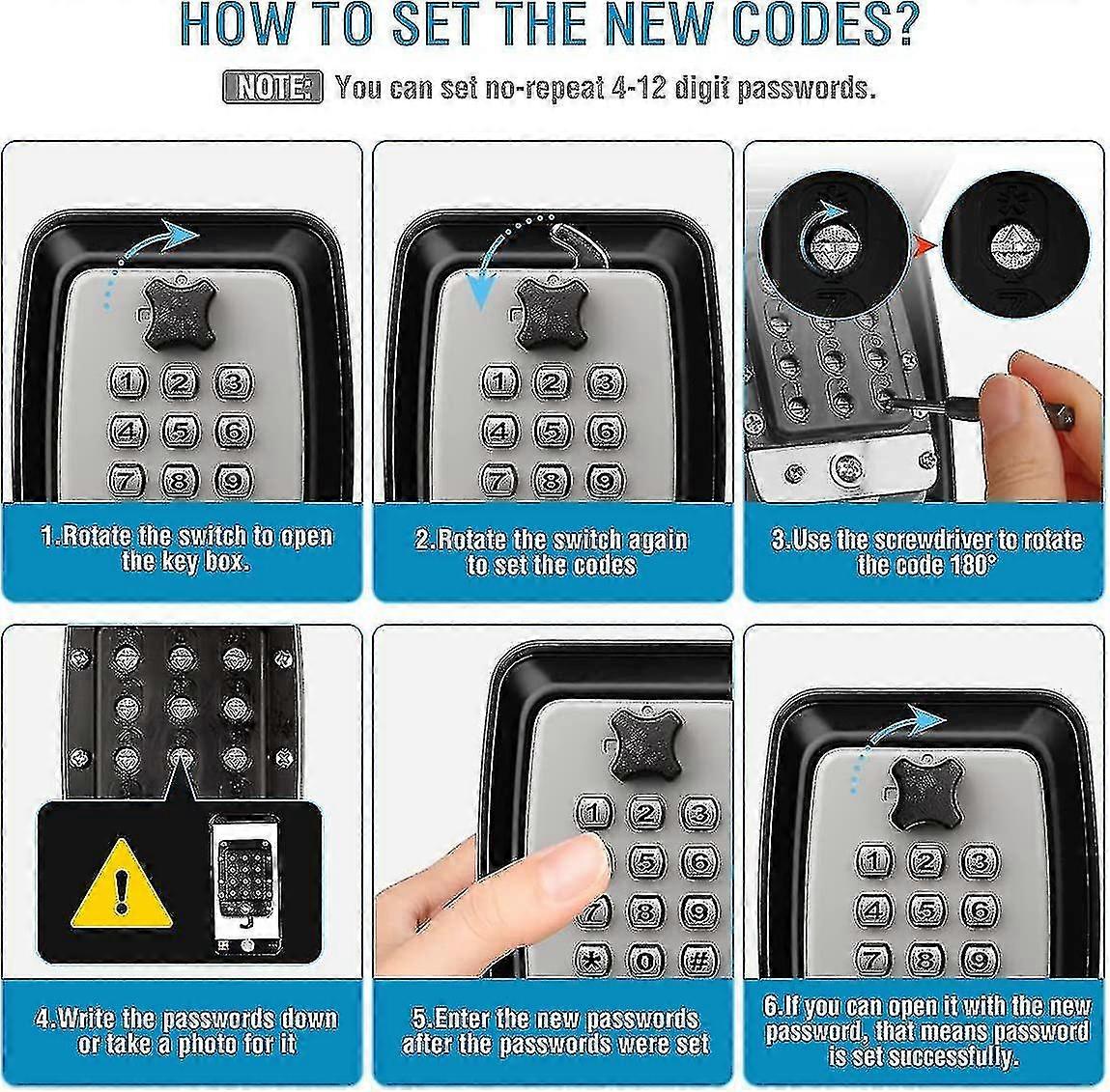 Wall Mounted Waterproof Key Safe Outdoor Key Box Key Safe Box Wall ...