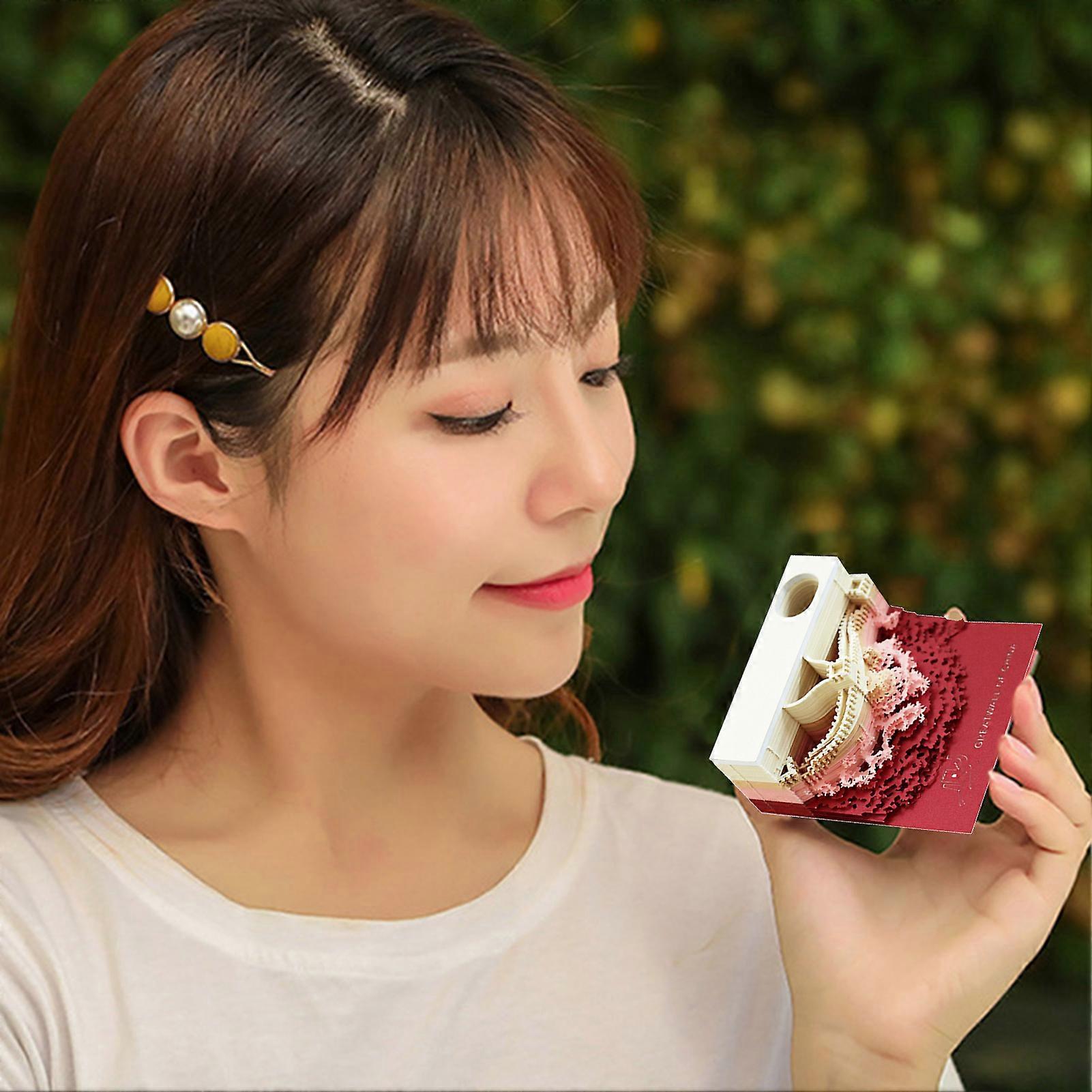 1 Set Weekly Calendar Creativity 3D Castle Calendar with LED Lights ...