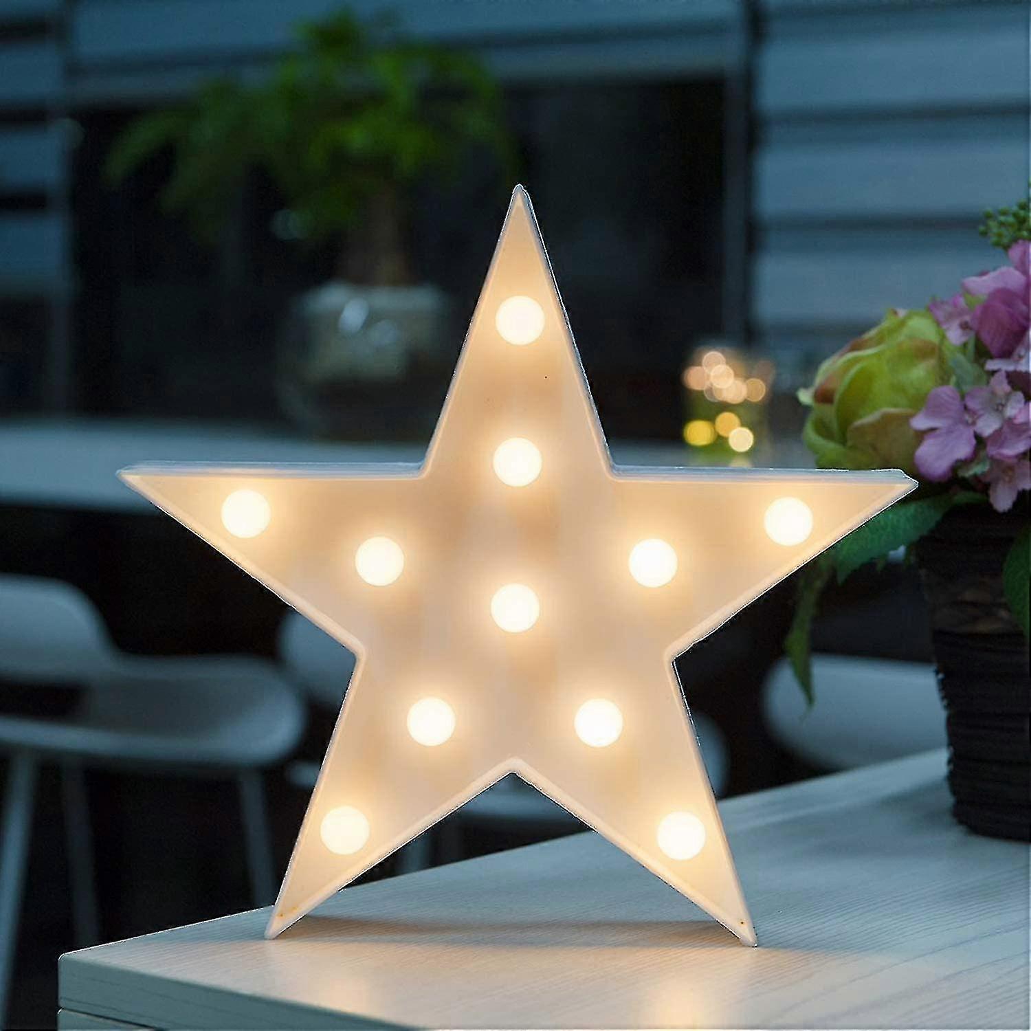 Designer Star Marquee Sign Lights, Warm White Led Lamp - Living Room ...