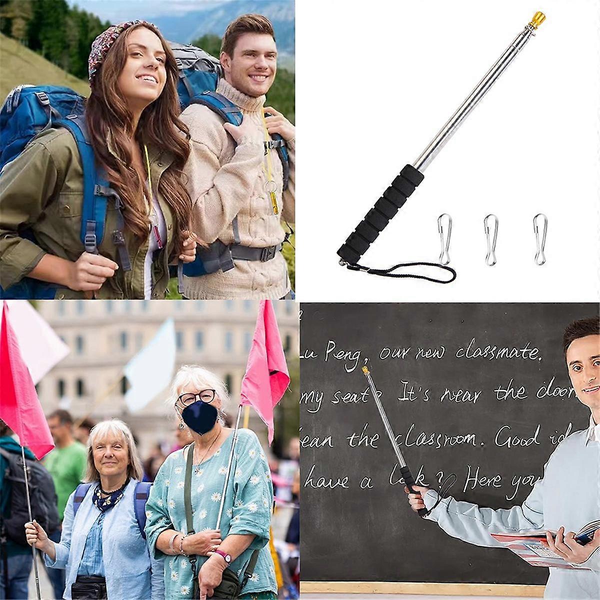 9.8Ft Telescopic Flag Pole,Stainless Steel Handheld Portable Extendable ...