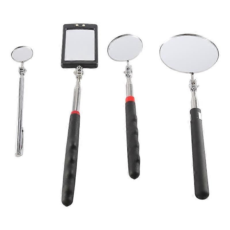 4 Pcs Telescoping Inspection Mirror LED Lighted Flexible Inspection ...