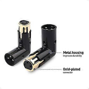 2PCS Audio Adapter Plug 3Pin XLR Angle Adapter Adjustable Male to ...