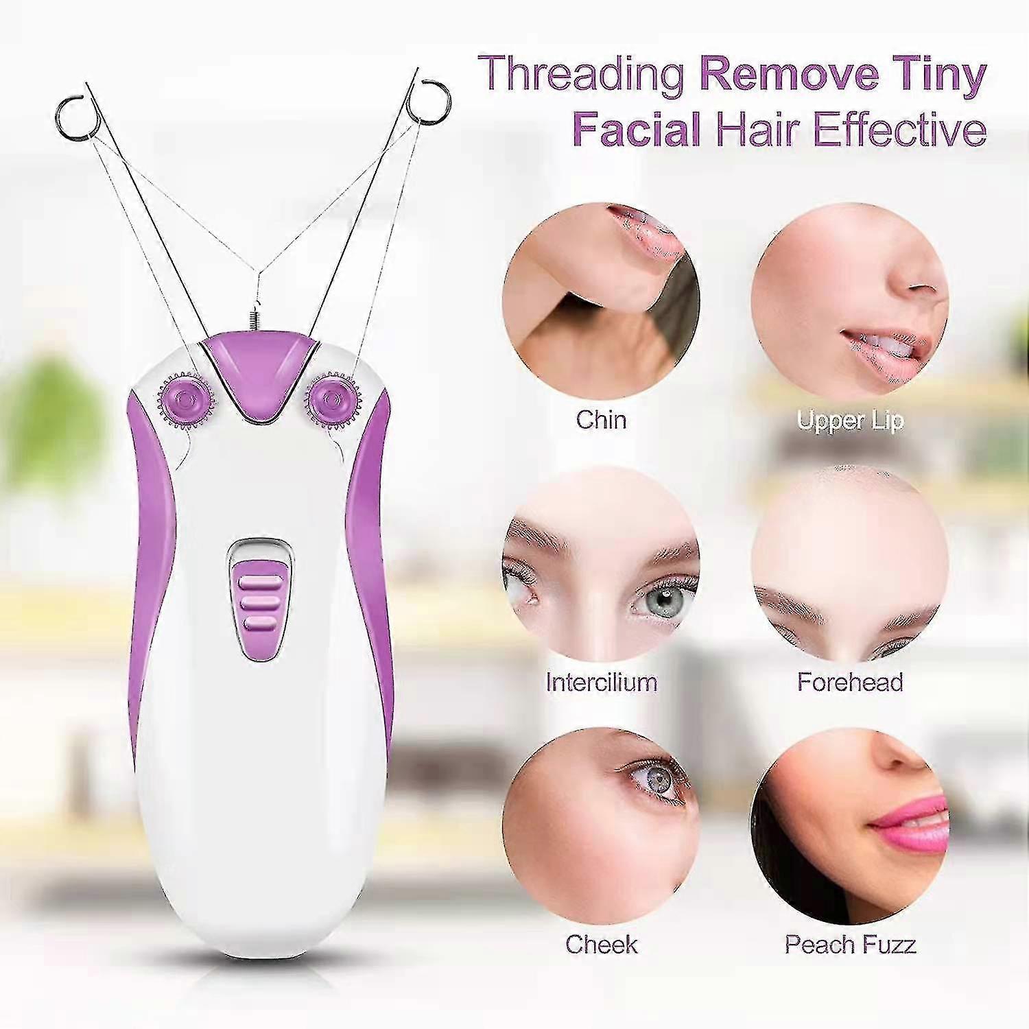 Cordless Electric Facial Threading Hair Removal For Women, Rechargeable ...