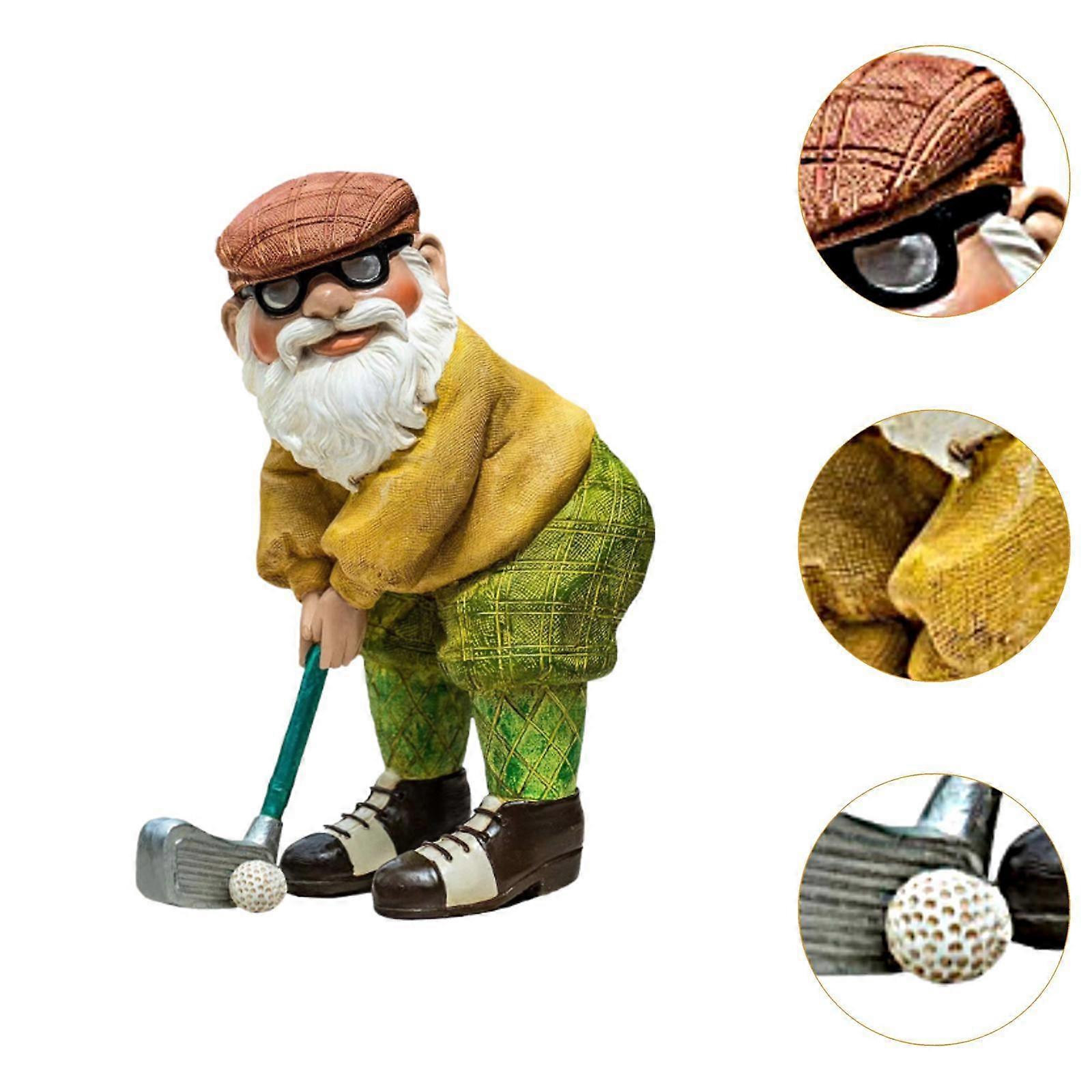 Golf Dwarf Figurine Gift Home Decor Desktop Decoration for Patio Desk ...