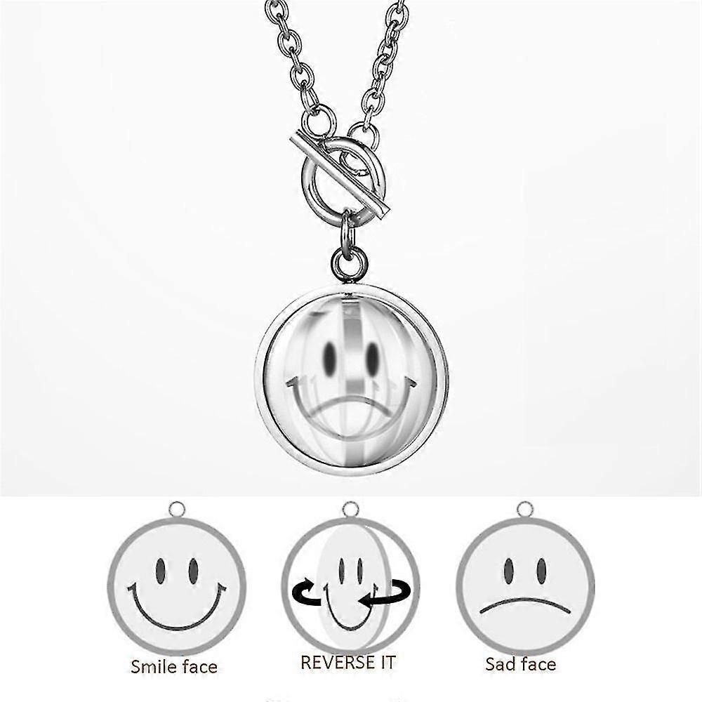 Titanium Steel Smiley Face Sad Face Double Sided Chains Fashion ...