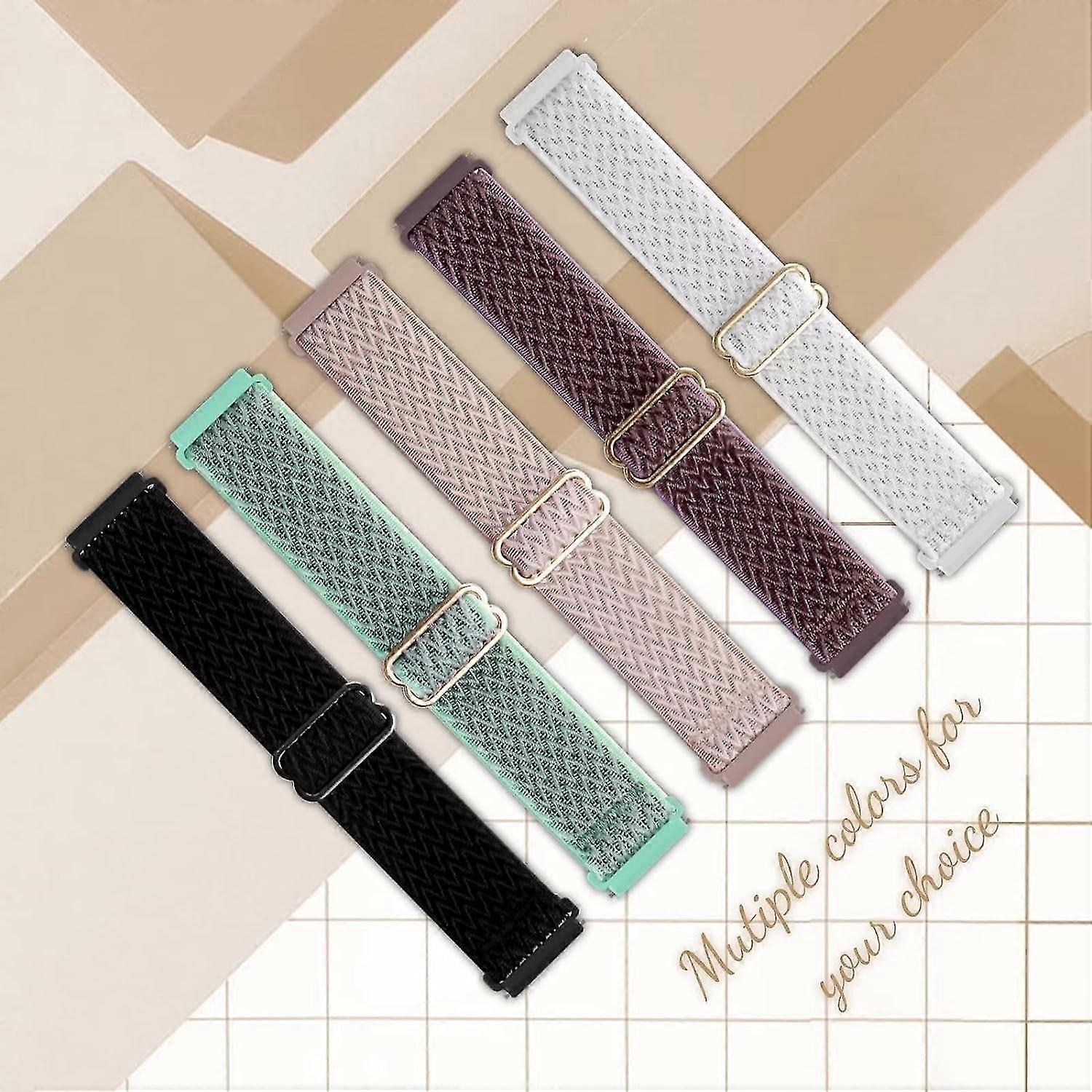 Elastic Stretchy Bands For Fitbit Versa 2/versa/versa Lite/versa Se (5 ...