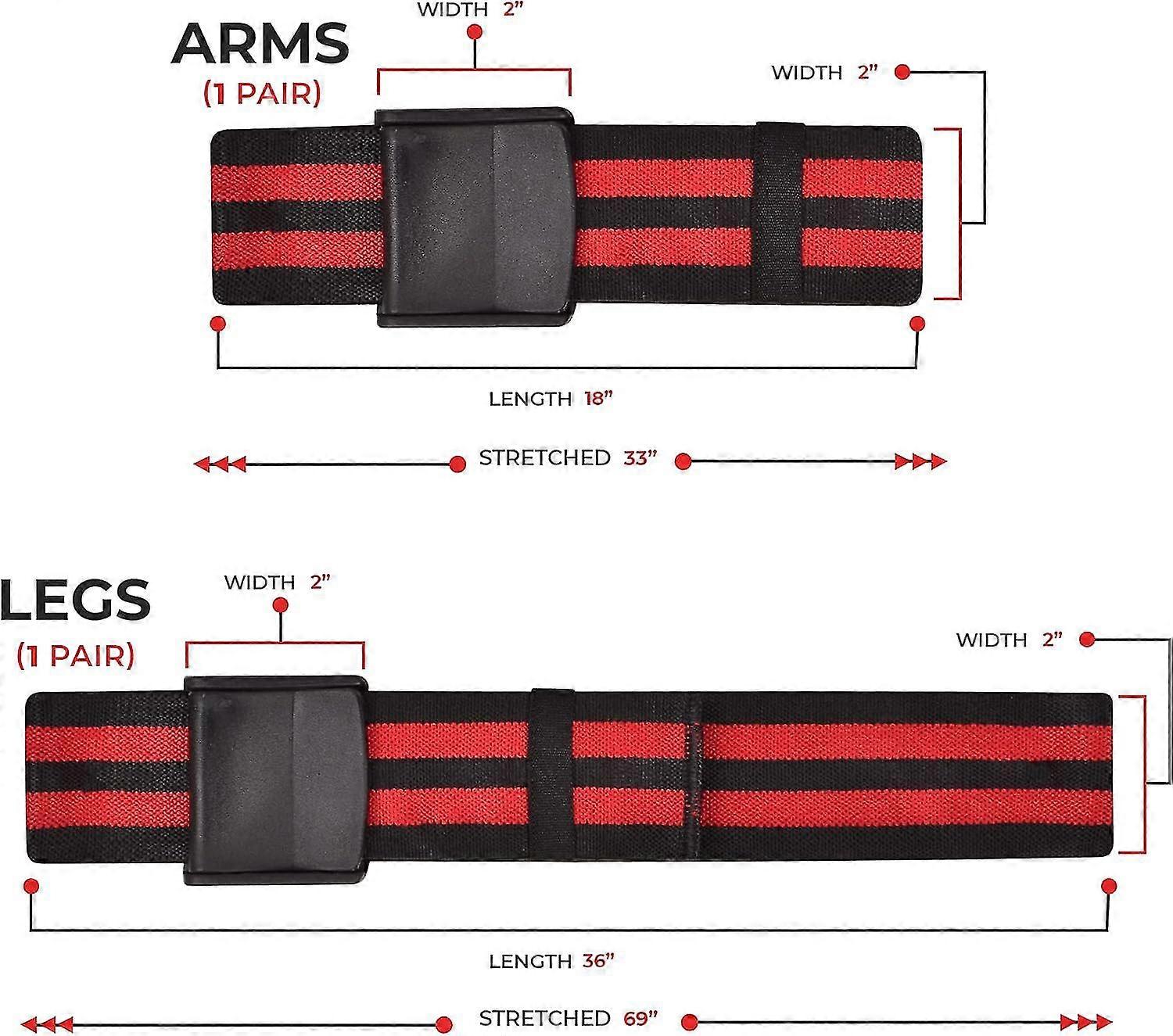 Set Of 4 Blood Flow Restriction Bands For Legs, Arms And Buttocks. Bfr ...