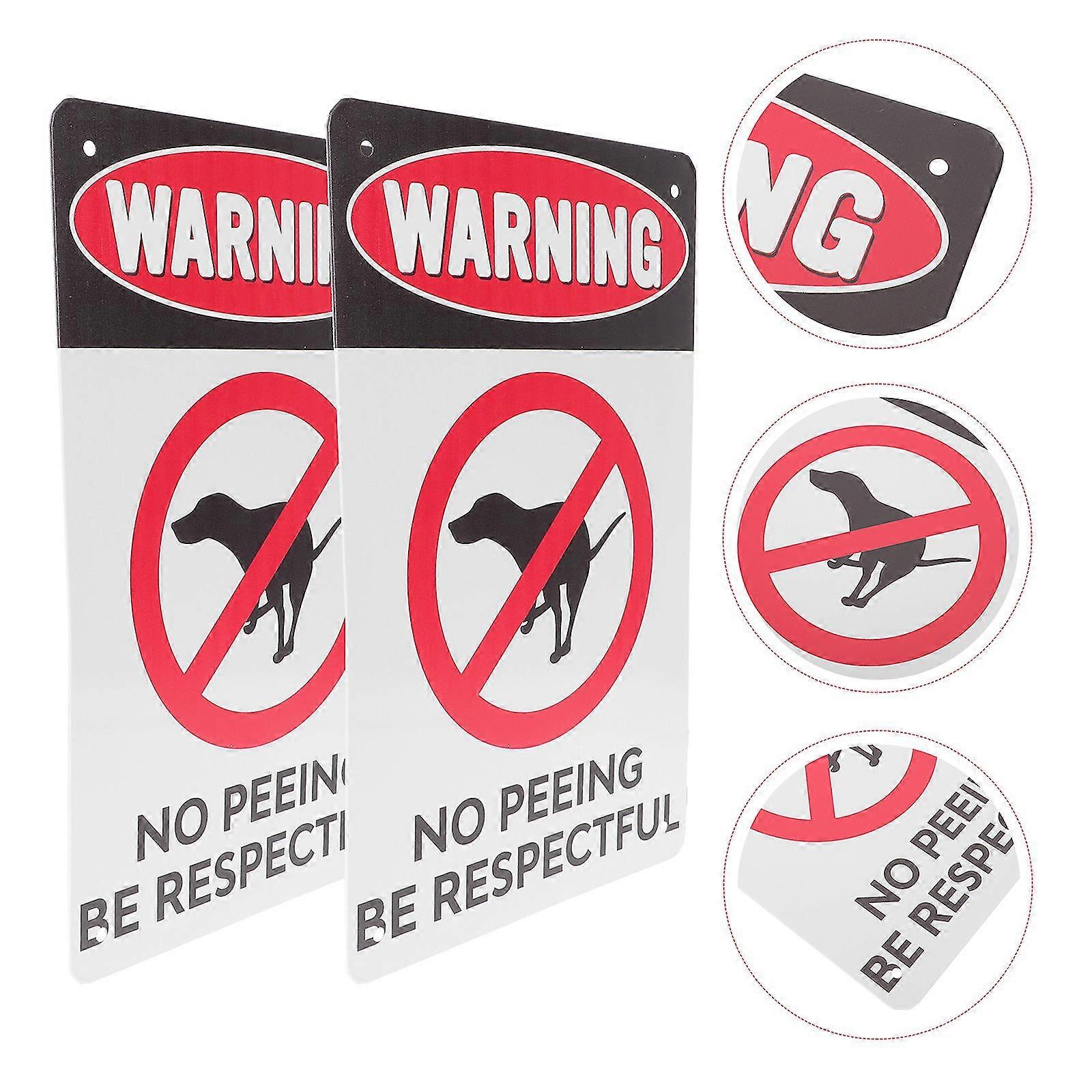 2pcs No Peeing Warning Sign Hanging Garden Caution Sign Iron Wrought ...