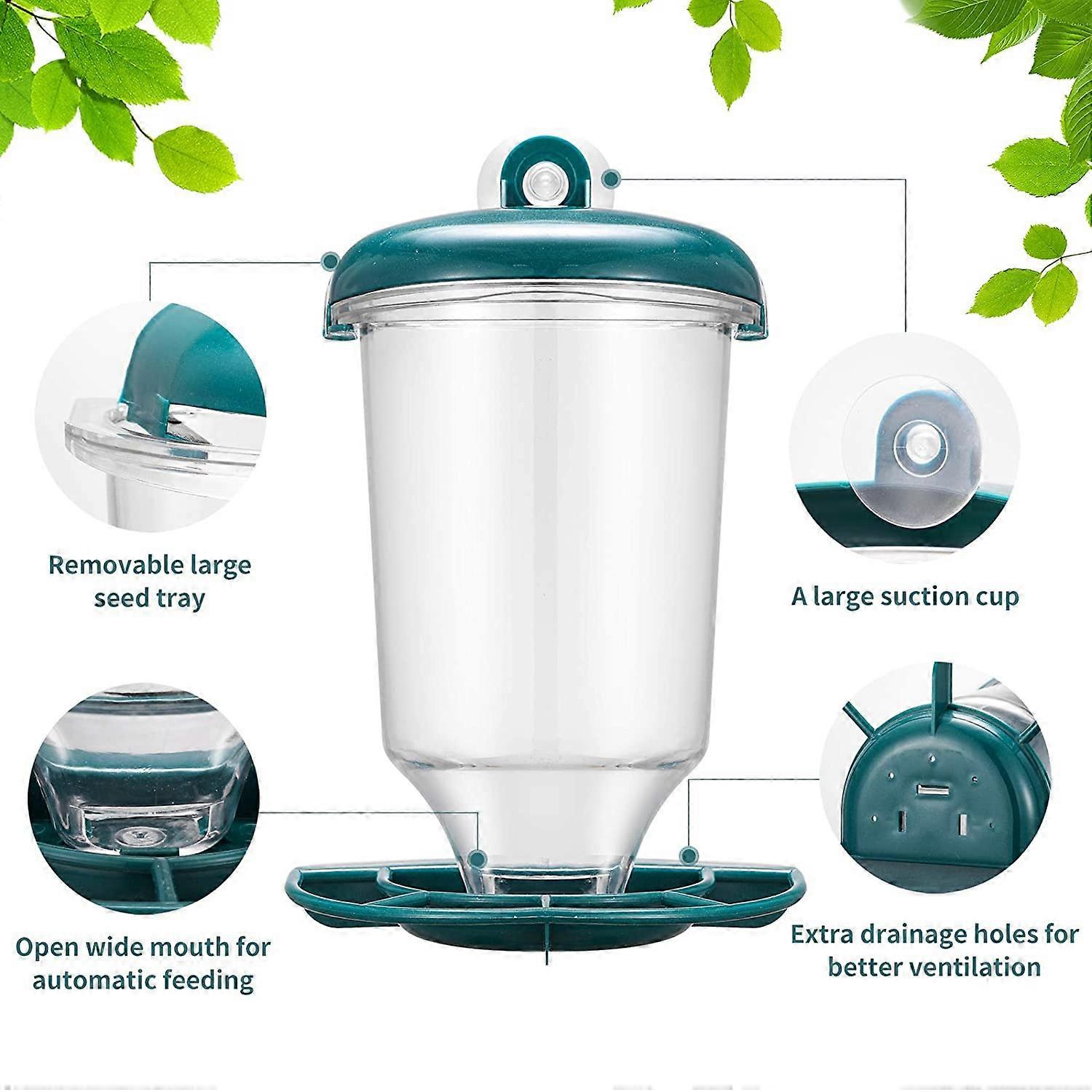 Window Bird Feeder with Strong Suction Cup, Removable Hanging Wild Bird ...