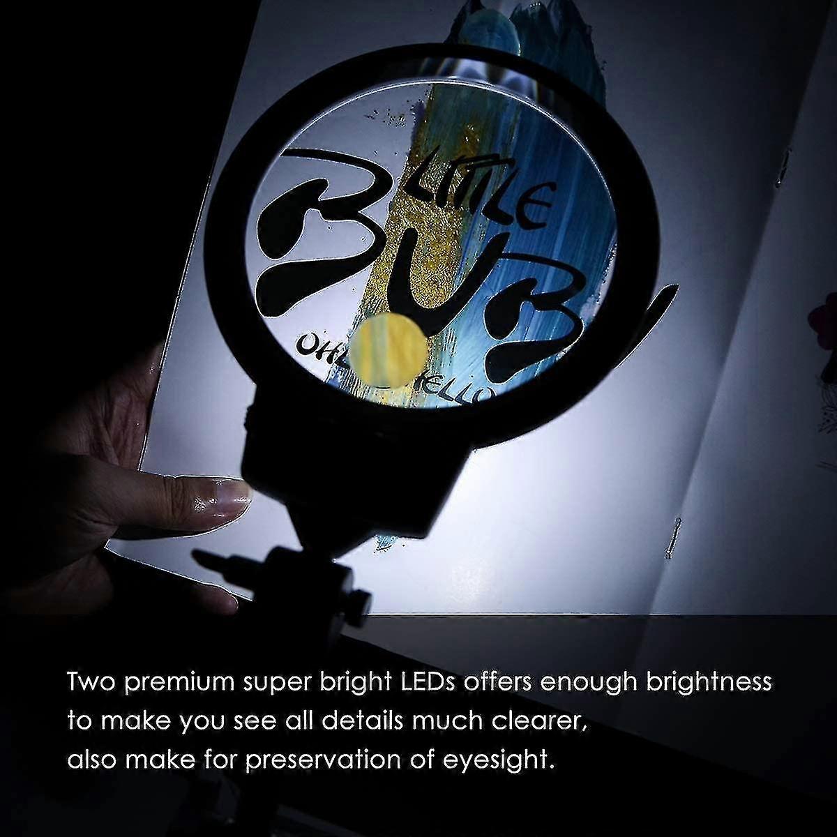 2024,large Desktop Magnifier, 2x 6x Folding Manual Table Magnifier ...