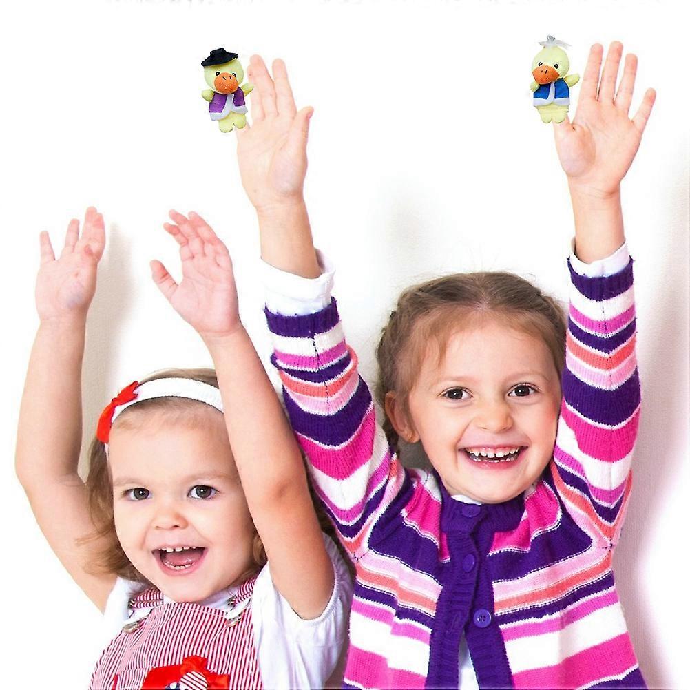 6pcs Cute Plush Ducks Finger Puppets Set Kids Cartoon Animal Hand ...