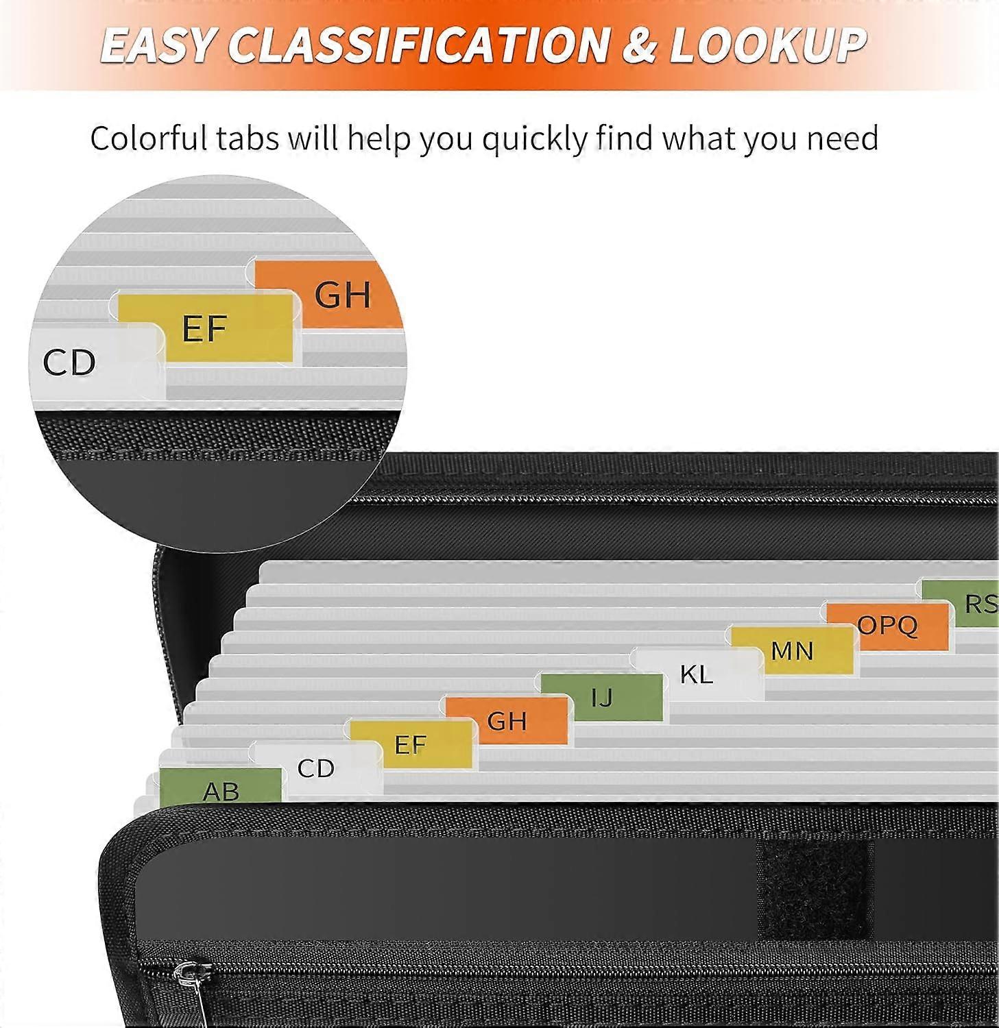 Accordion File Organizer,13 Pockets Fireproof Expanding File Folder ...