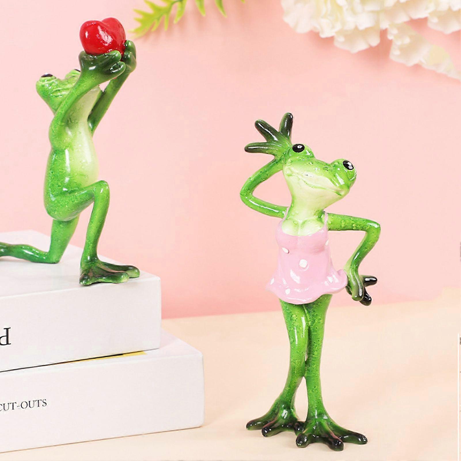 Miniature Frog Figurine Resin Frog Sculpture Statue Funny Craft Home ...