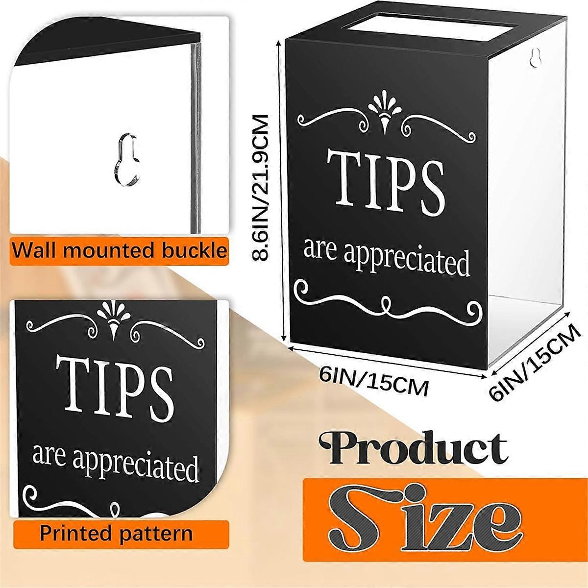 Acrylic Tips Jar for Restaurant Donation Suggestion Box Collection ...