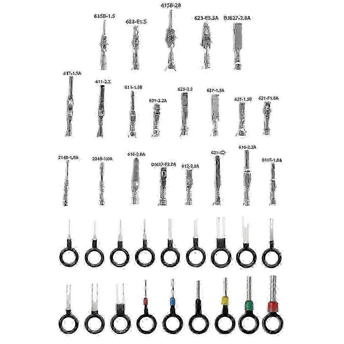 340pcs 1/1.5/1.8/2.2/2.8/3.5mm Terminal Pins Wire Harness Pin Male ...