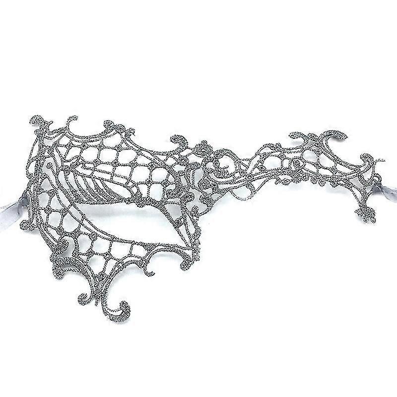 Gold And Silver Lace And Diamond Mask Eye Mask Masquerade Female Party ...