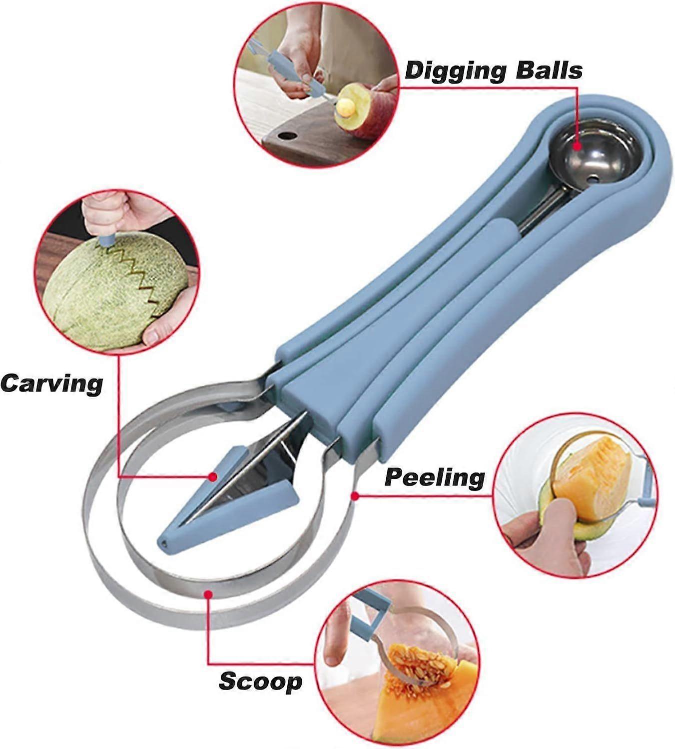 Melon Ball Set, Multifunctional Fruit Tool, Kitchen Aid Set, 4-in-1 ...