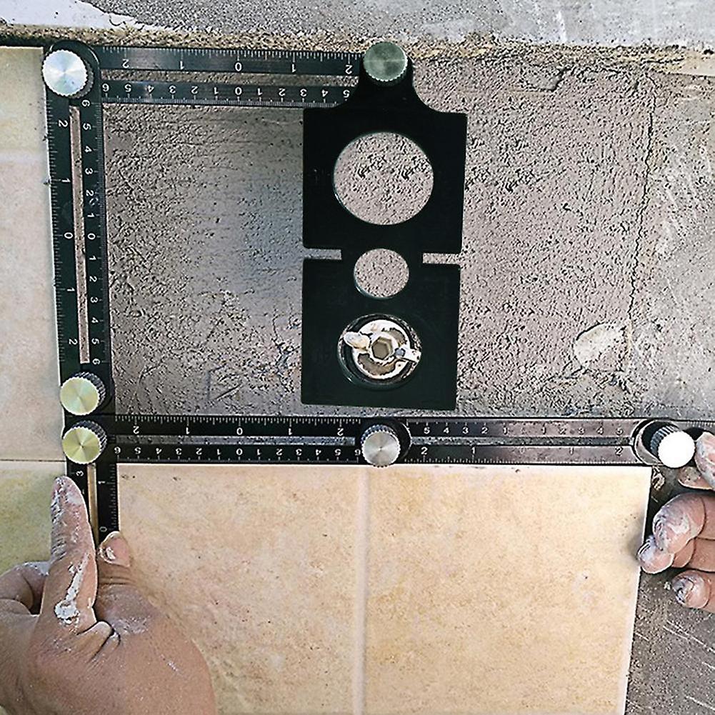 6-Fold square ruler woodworking tool drill guide ruler measuring ...