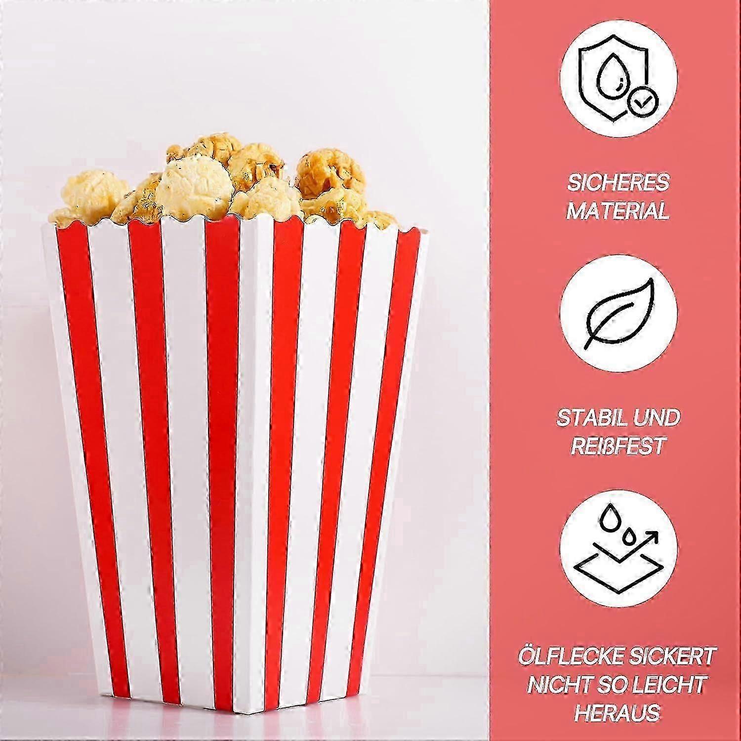 100 Pieces Popcorn Bags, Popcorn Bags Small Popcorn Boxes Red And White ...