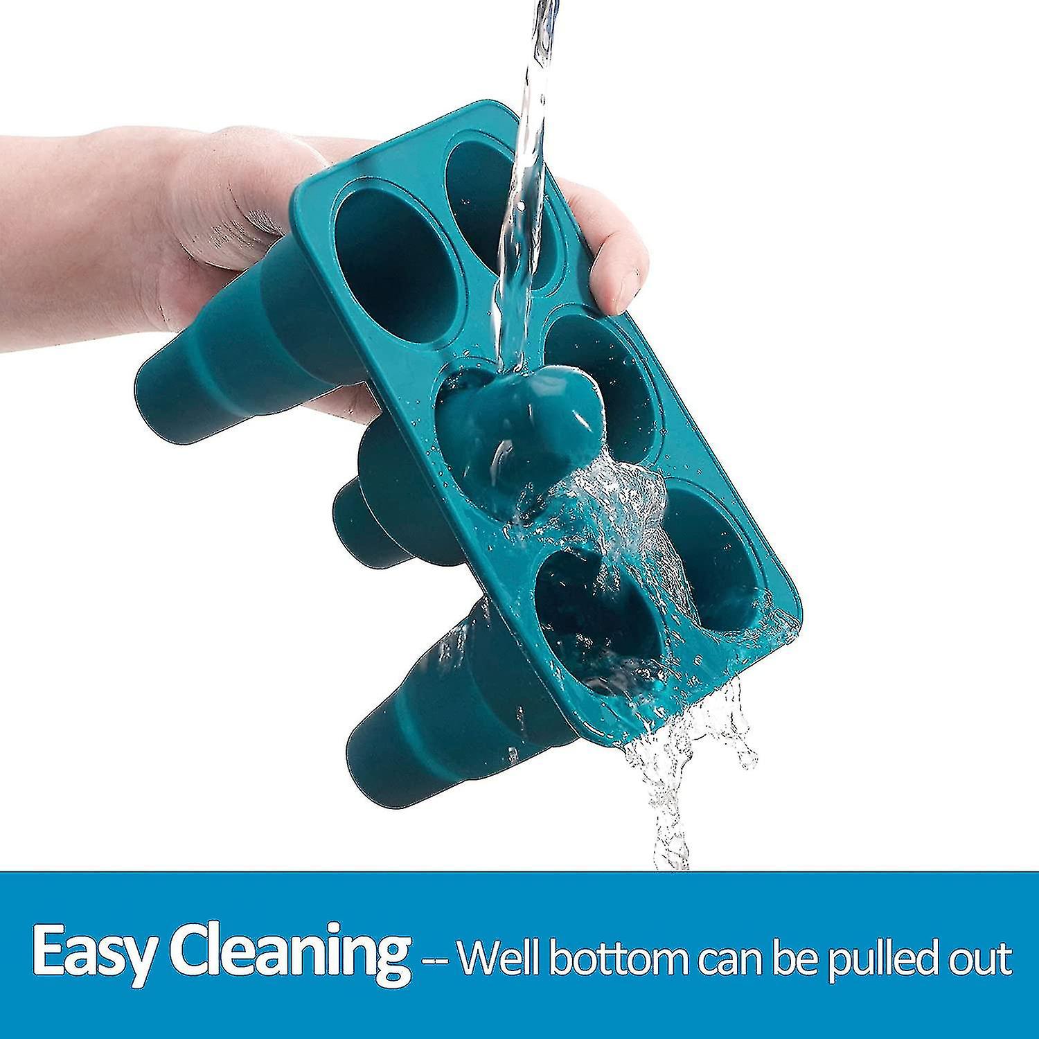 Collapsible Ice Cream Molds - Silicone Popsicle Molds, 2 Pack Easy ...