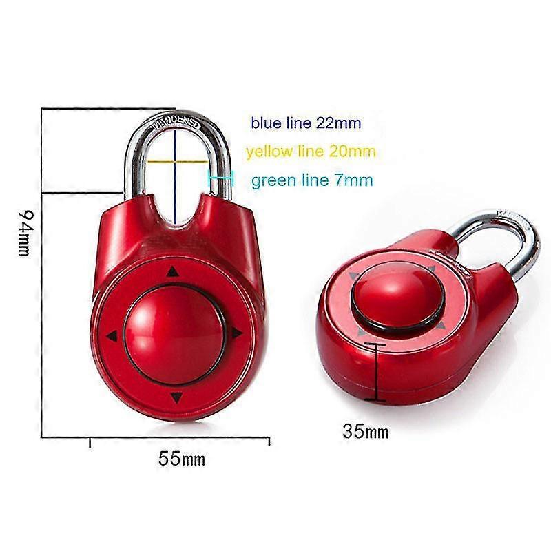 Smart Lock Padlock Directional Combination Lock Travel Luggage Lock ...