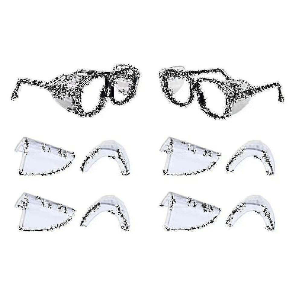 4 Pairs Eye Glasses Side Shields Clear Side Shield For Safety Glasses ...