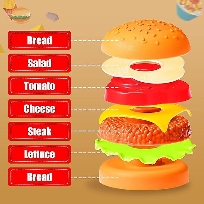 New Pretend Play Food Toys Set For Kids Kitchen Burgers Playset Fake ...