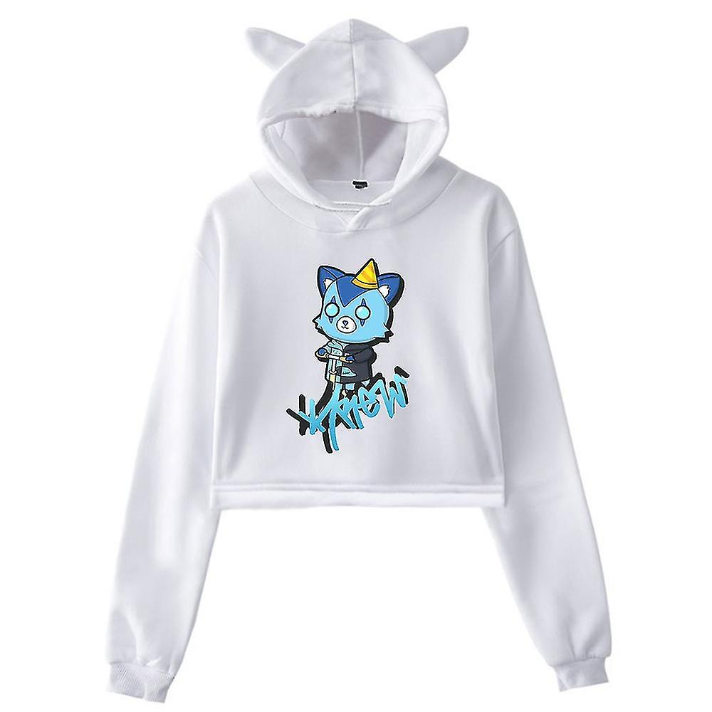 Itsfunneh Krew District Merch Pullover Cat Ear Hoodie Long Sleeve ...
