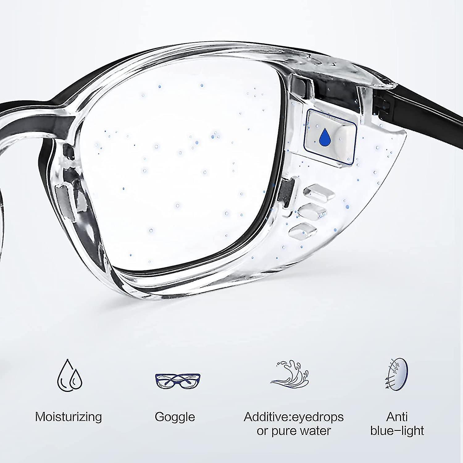 Moisture Chamber Goggles Anti Dry Eye Men Women Anti Pollen Blue Light ...