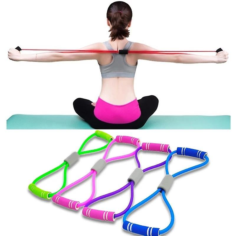 Hot Yoga Gum Fitness Resistance 8 Word Chest Expander Rope Workout ...