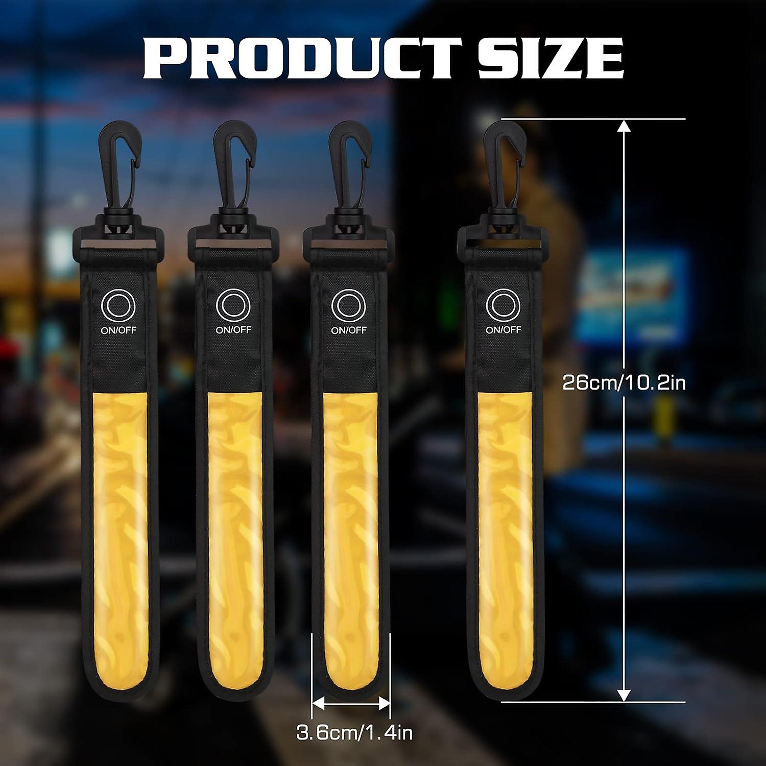 4 Pack Reflective LED Pendants Flashing 3 LED Modes for Kids Reflective ...